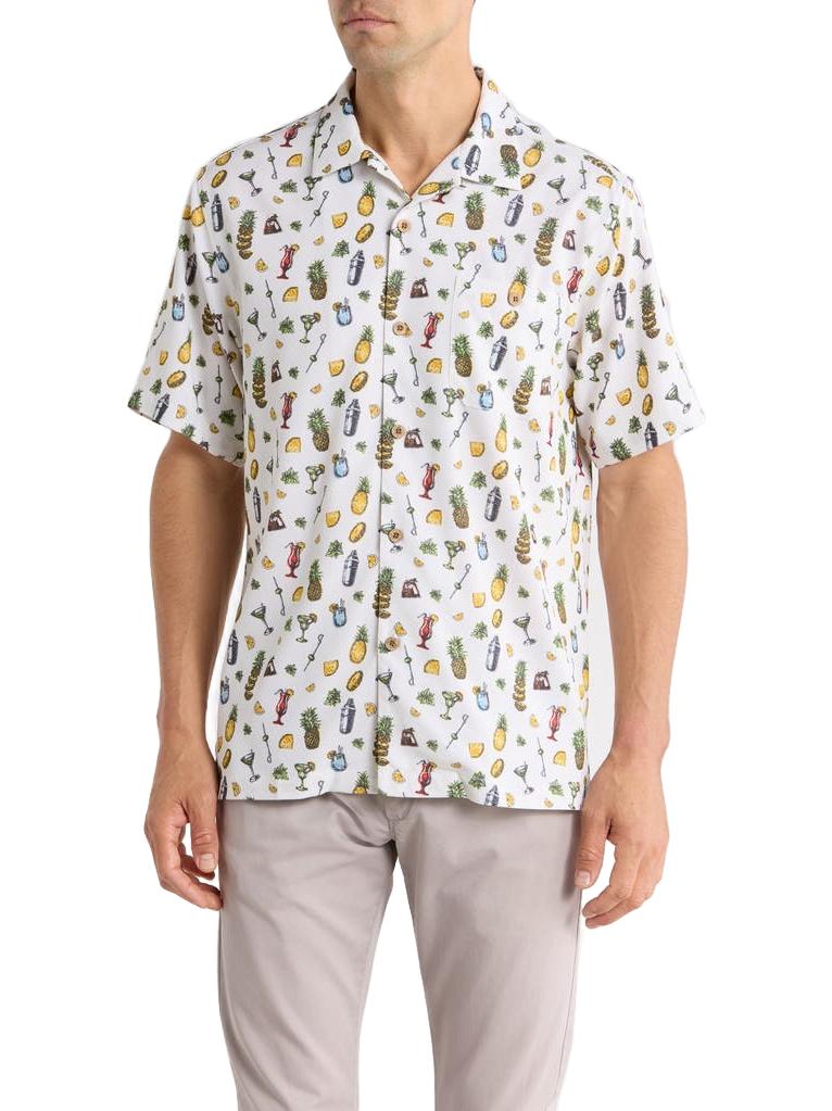 TOMMY BAHAMA coastal ease shake & sip cocktail print islandzone® camp shirt